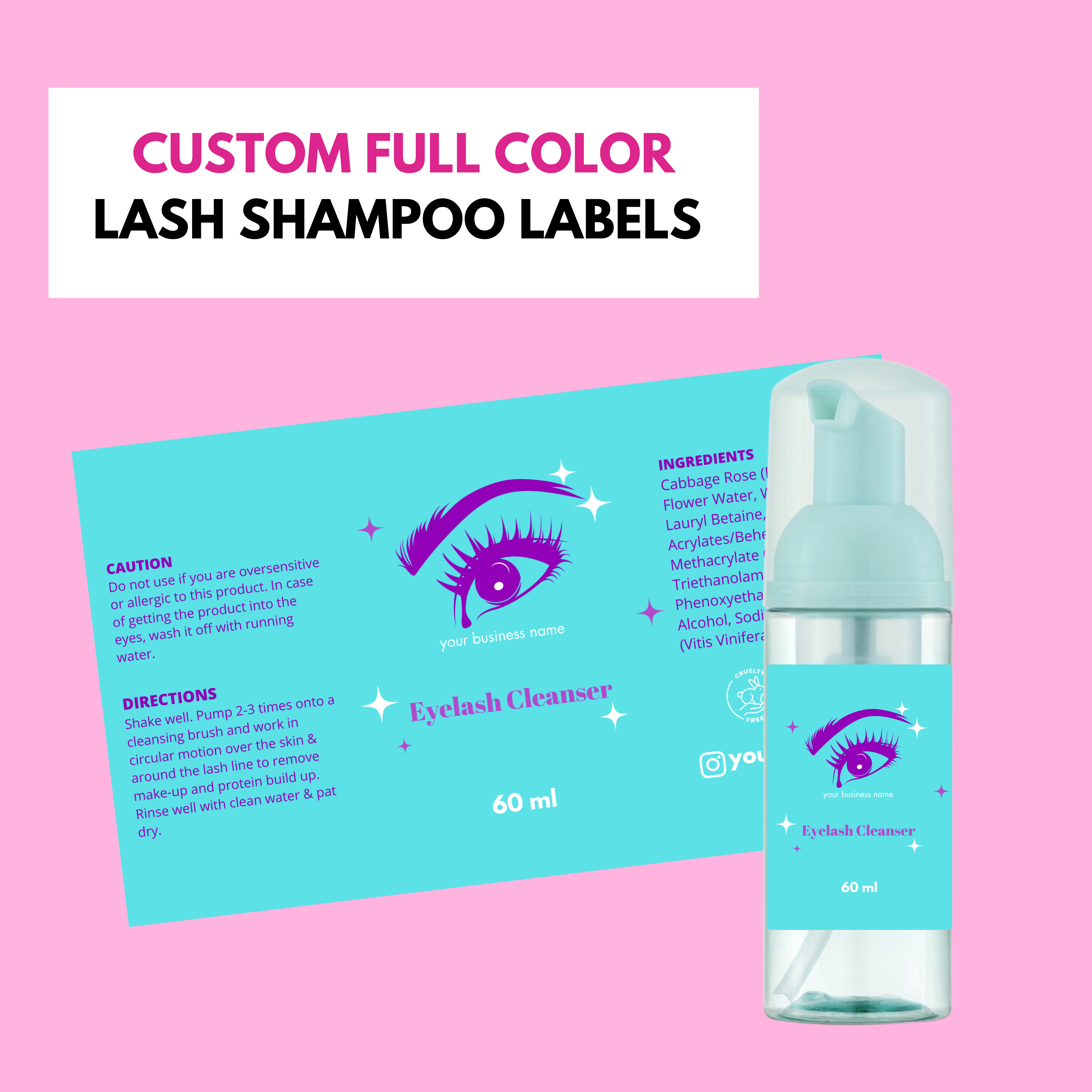 COLOR CUSTOM SHAMPOO LABELS | WATERPROOF | MINIMUM ORDER IS 6 labels ...